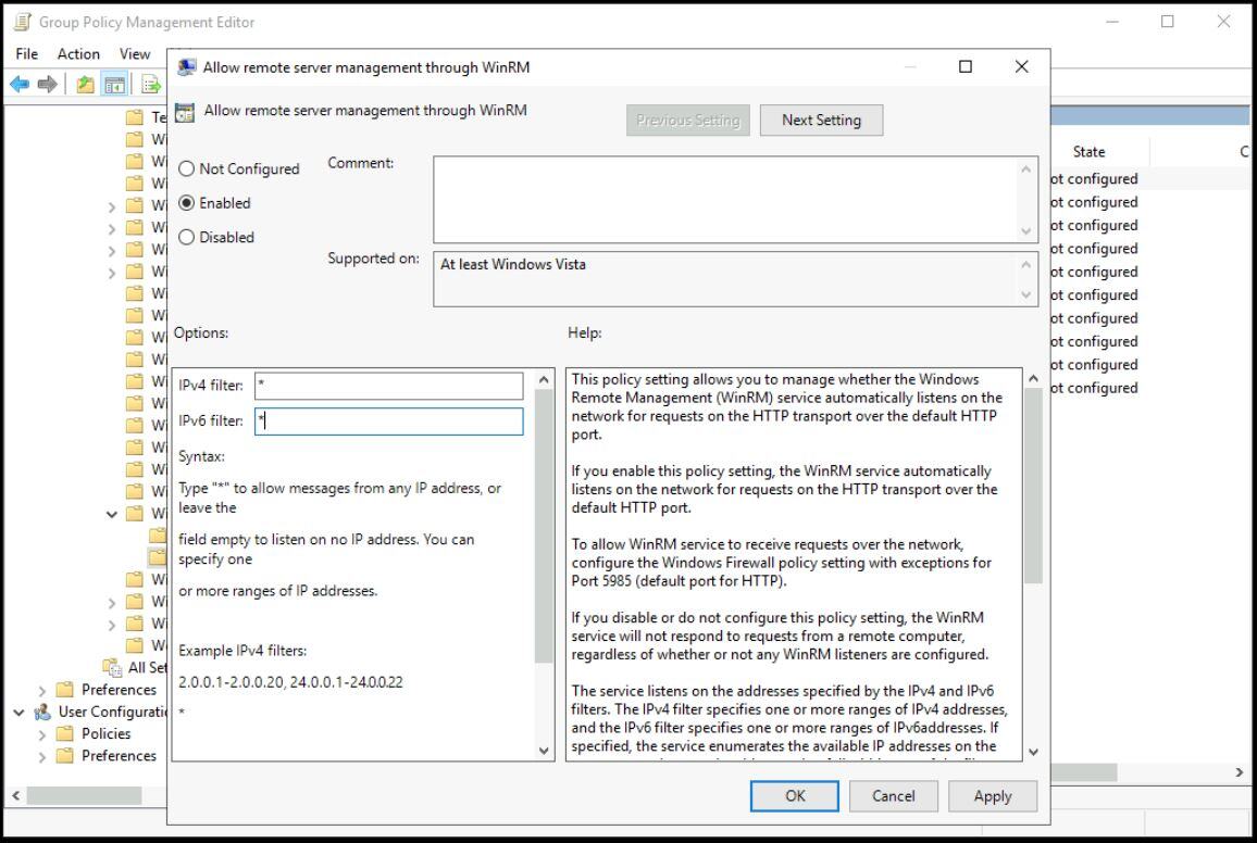 How to enable WinRM with GPO